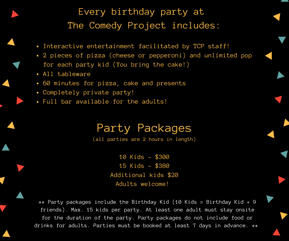 Birthday Parties – The Comedy Project